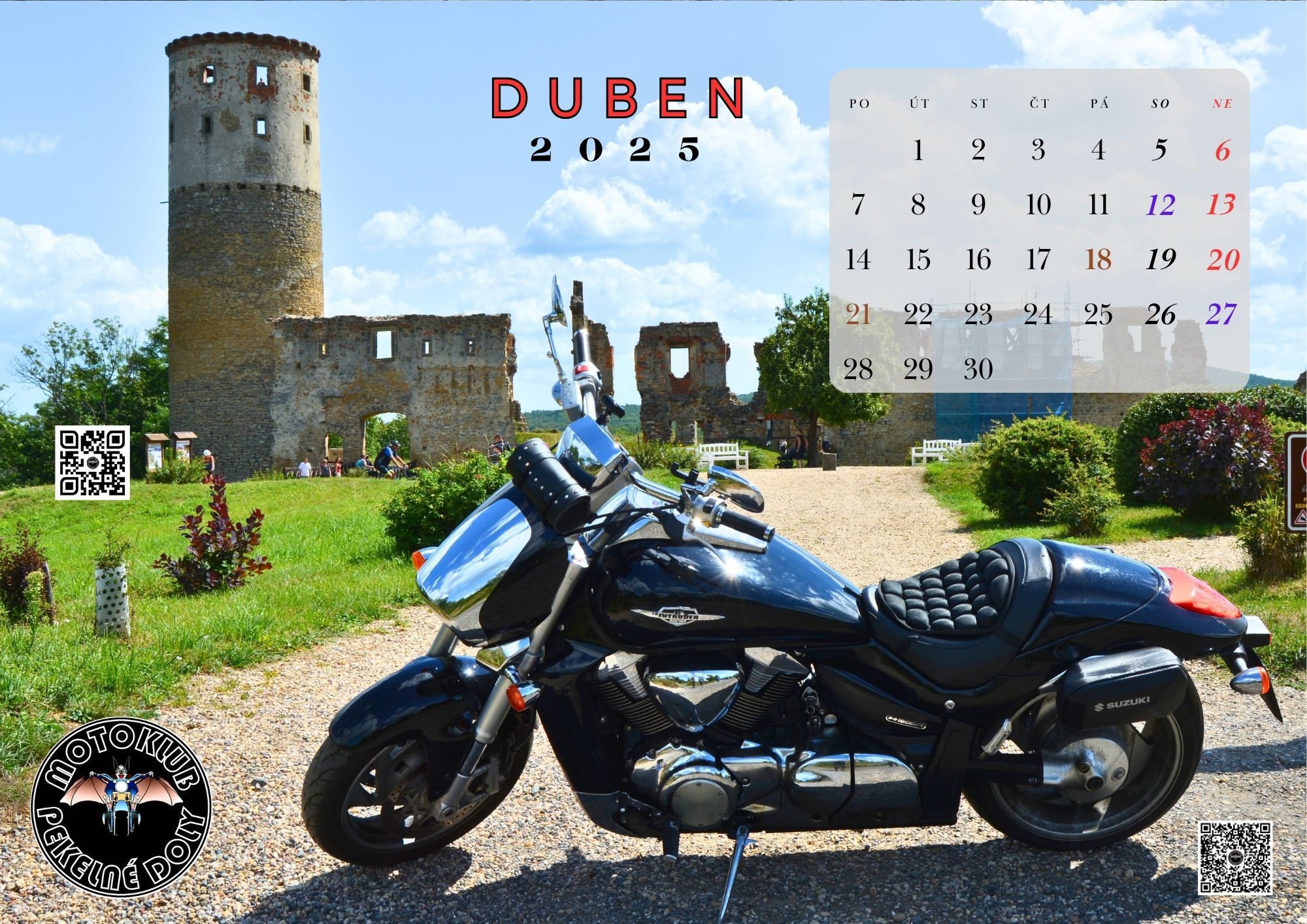 Kalendář na duben 2025 – SPOLEK – MOTOKLUB PEKELNÉ DOLY